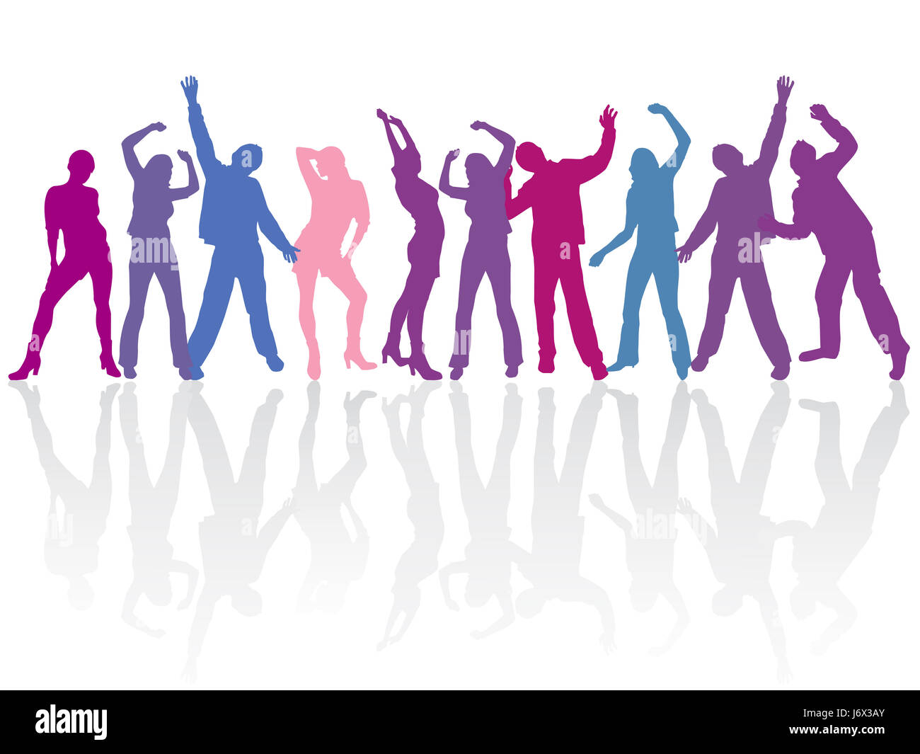 La musique disco party celebration silhouette adolescente dancing dance ...
