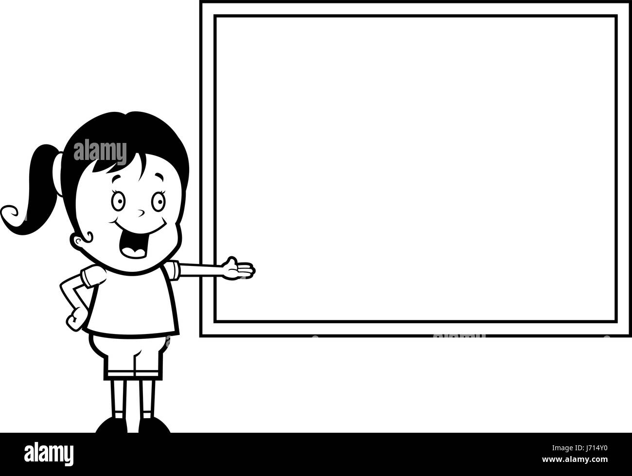 Happy cartoon child student chalkboard Banque de photographies et d ...