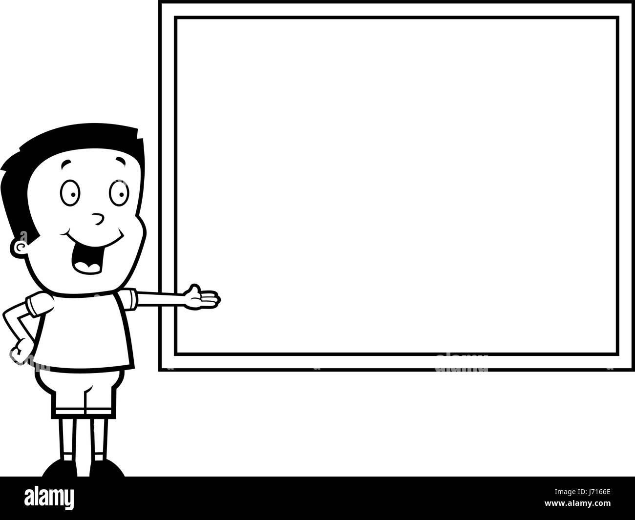 école enfant garçon tableau noir Banque d'images noir et blanc - Alamy