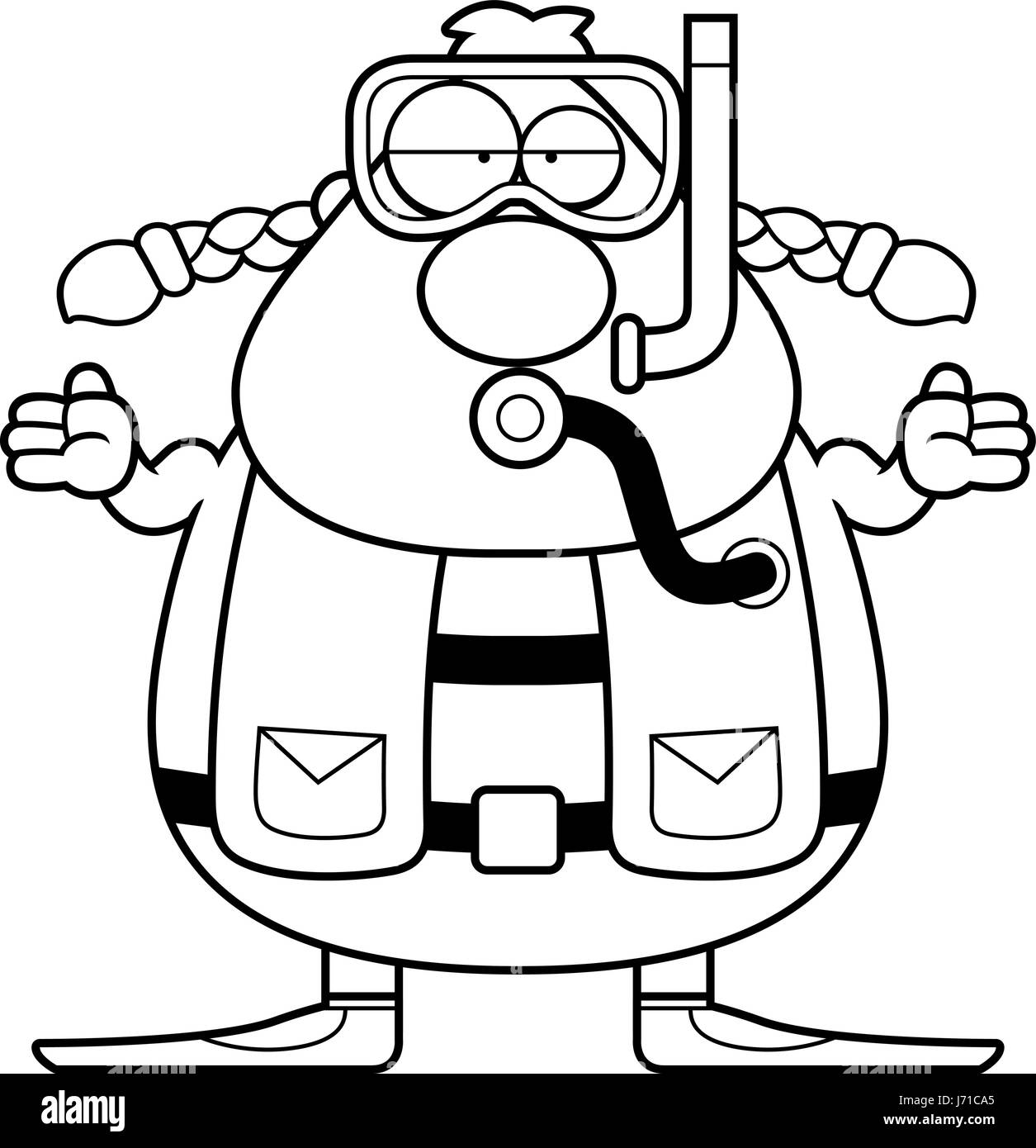 Un dessin animé avec un plongeur autonome Image Vectorielle Stock - Alamy