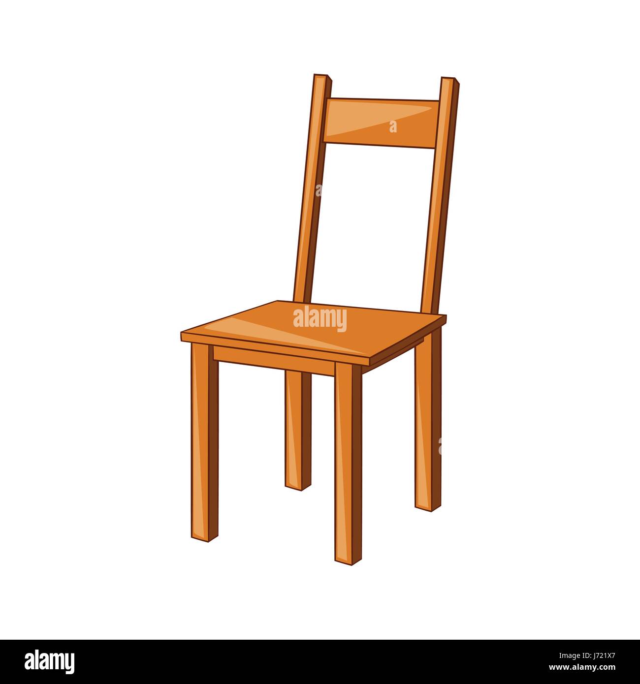 Chaise en bois, l'icône de style cartoon Image Vectorielle Stock - Alamy