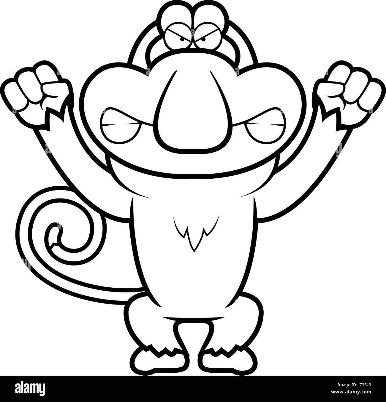 Une illustration d'un dessin animé en colère à proboscis monkey Image ...