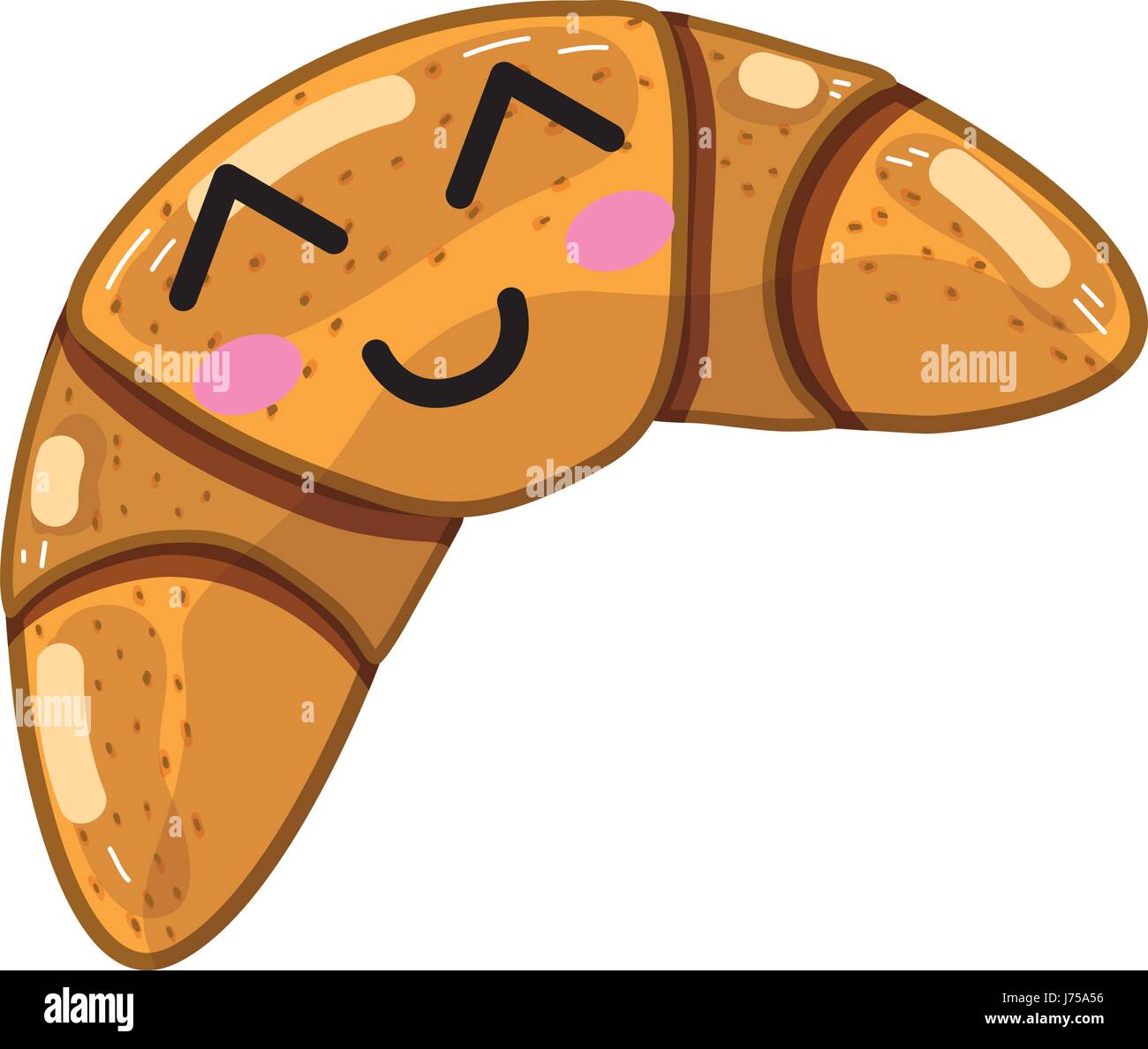 Kawaii cute happy croissant bread Banque de photographies et d’images à ...