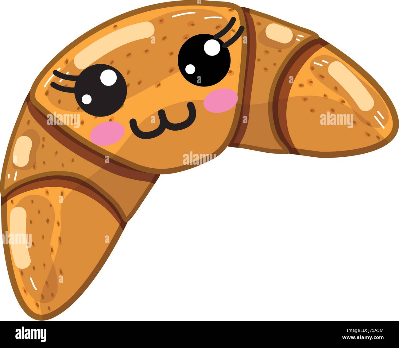 Kawaii cute happy croissant bread Banque de photographies et d’images à ...