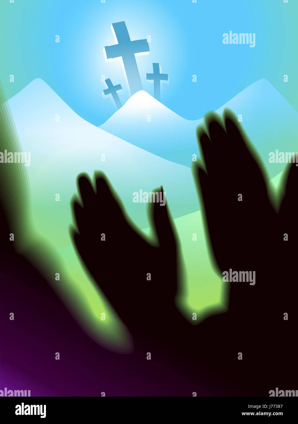 La religion hill Cross pictogramme Pictogramme symbole commercial part ...