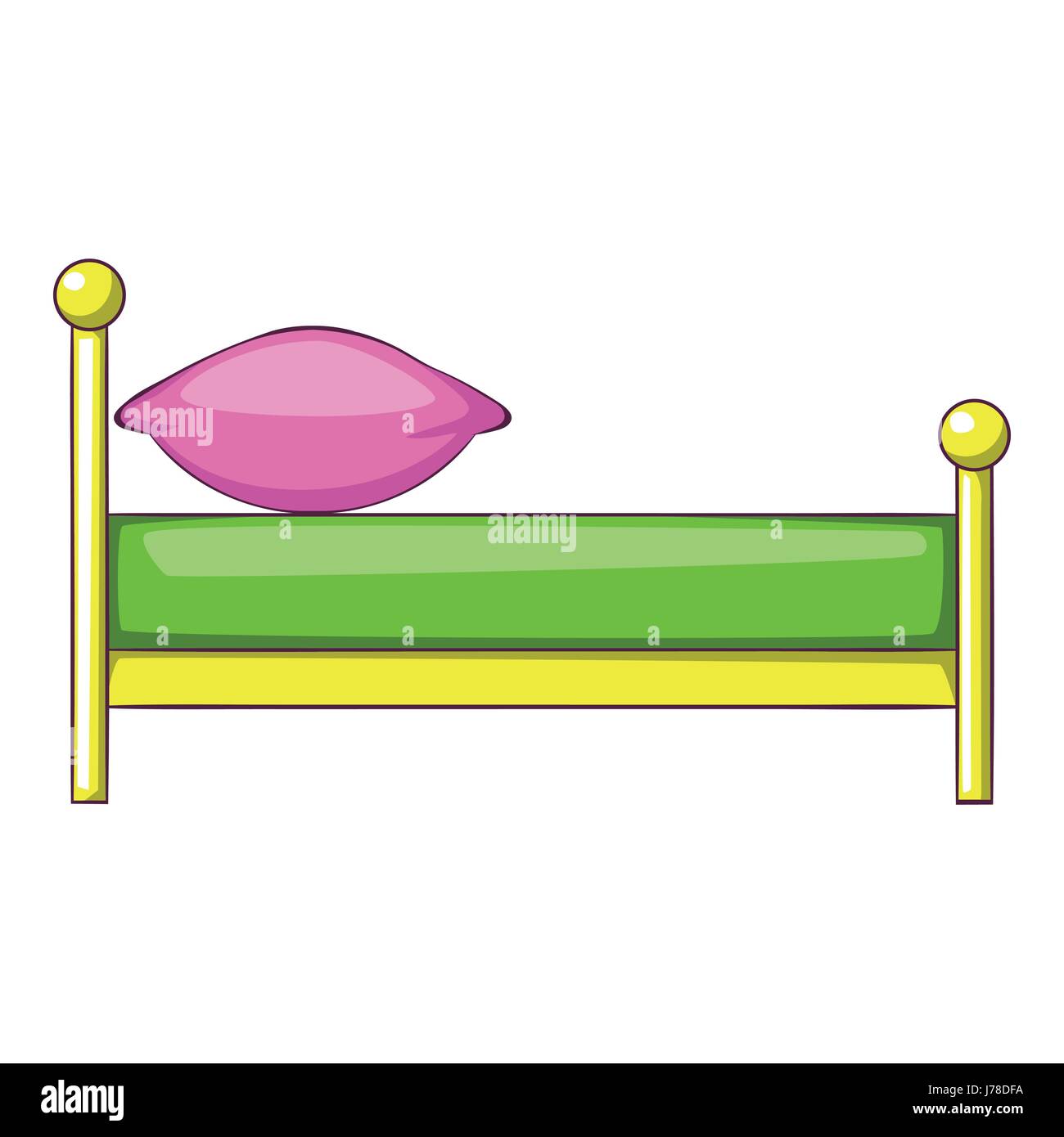 Lit pour enfants en icône cartoon style isolé sur fond blanc vector ...
