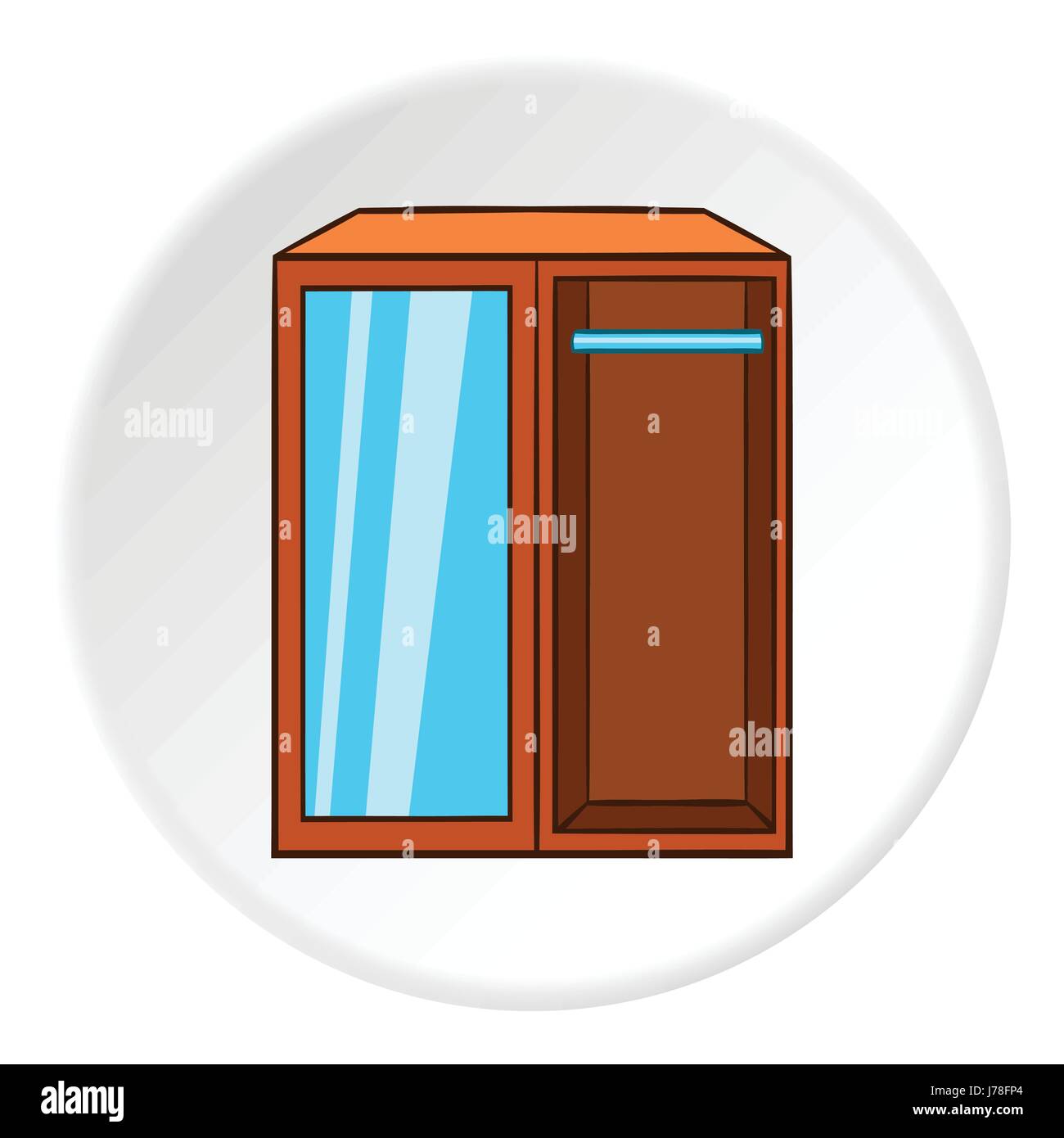 Armoire icône dans cartoon style isolé sur fond cercle blanc ...