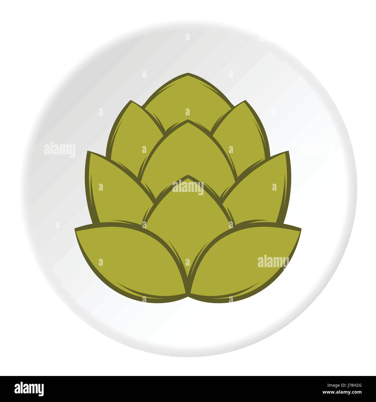 L'icône de houblon dans le style cartoon sur cercle blanc arrière-plan ...