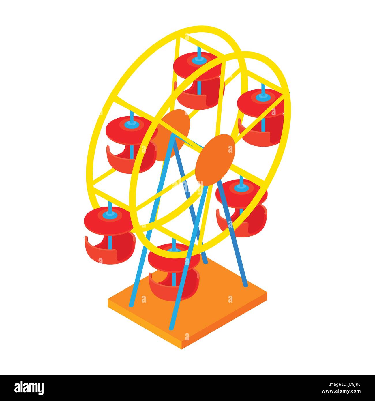 Grande roue en icône cartoon style isolé sur fond blanc. Symbole de ...