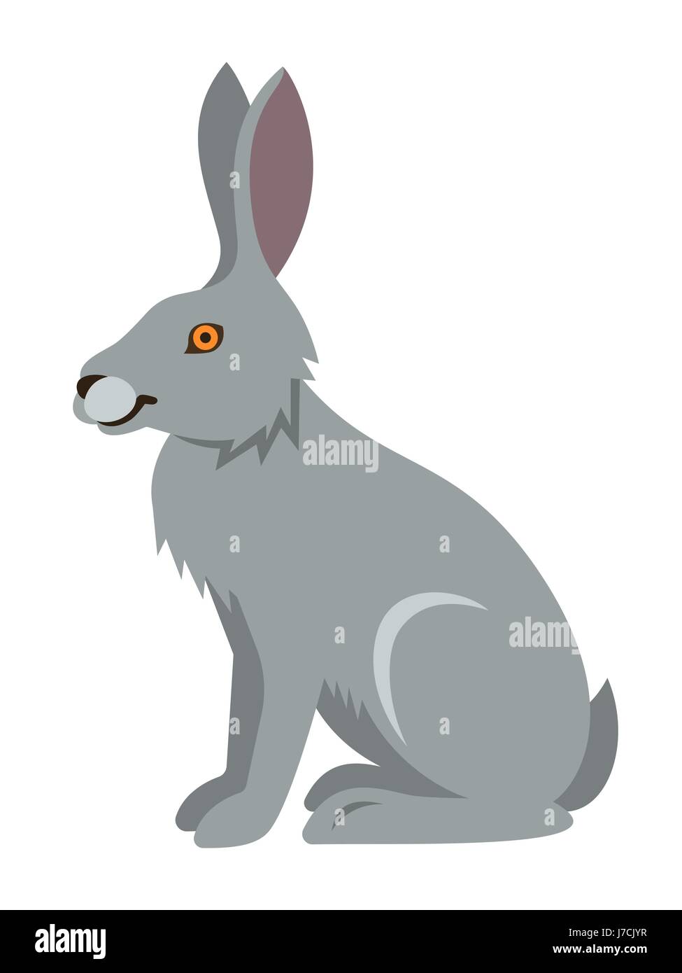 Cute smiling wild hare vector cartoon illustration. Icône de l'animal ...
