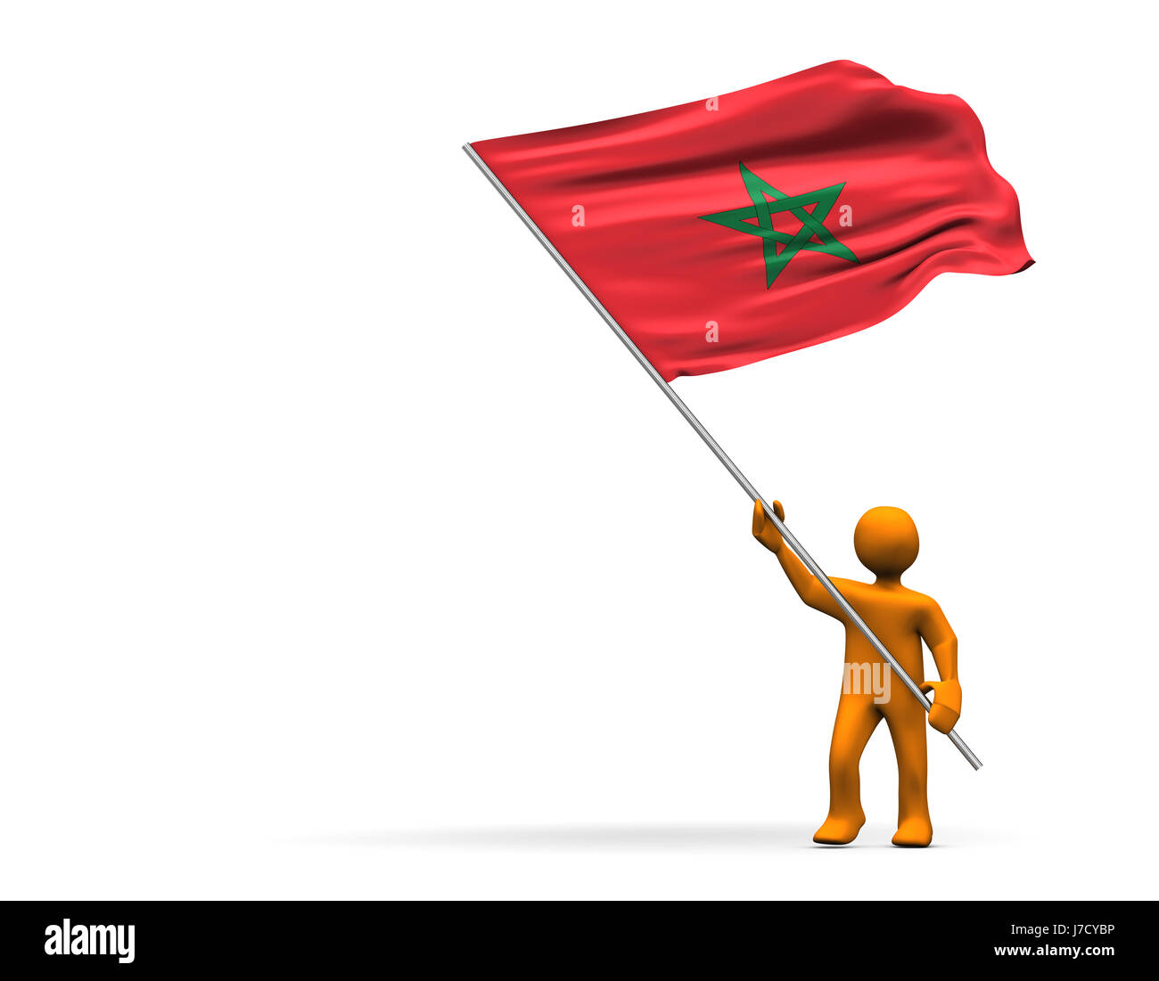 Illustration d'un drapeau rouge marocain maroc orange design dessin ...