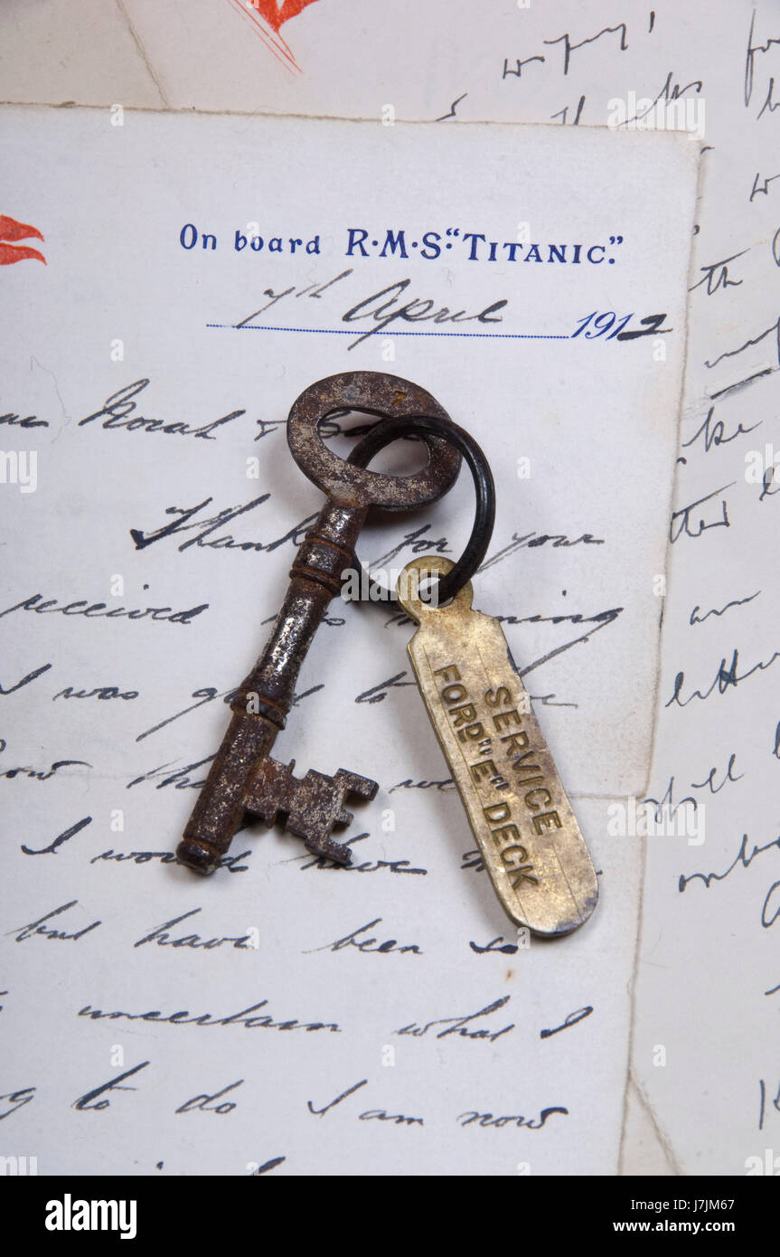 Vente titanic, 'e' pont 5 clé qui appartenait à Edmund stone, mis aux ...