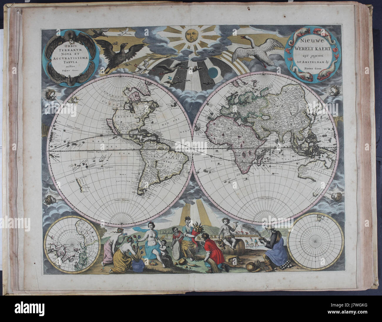 Orbis Terrarum Goos, une carte de 1666, est un document historique ...