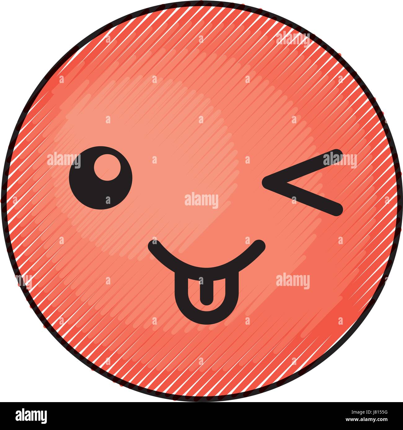 Cute kawaii rouge face émoticône Image Vectorielle Stock - Alamy