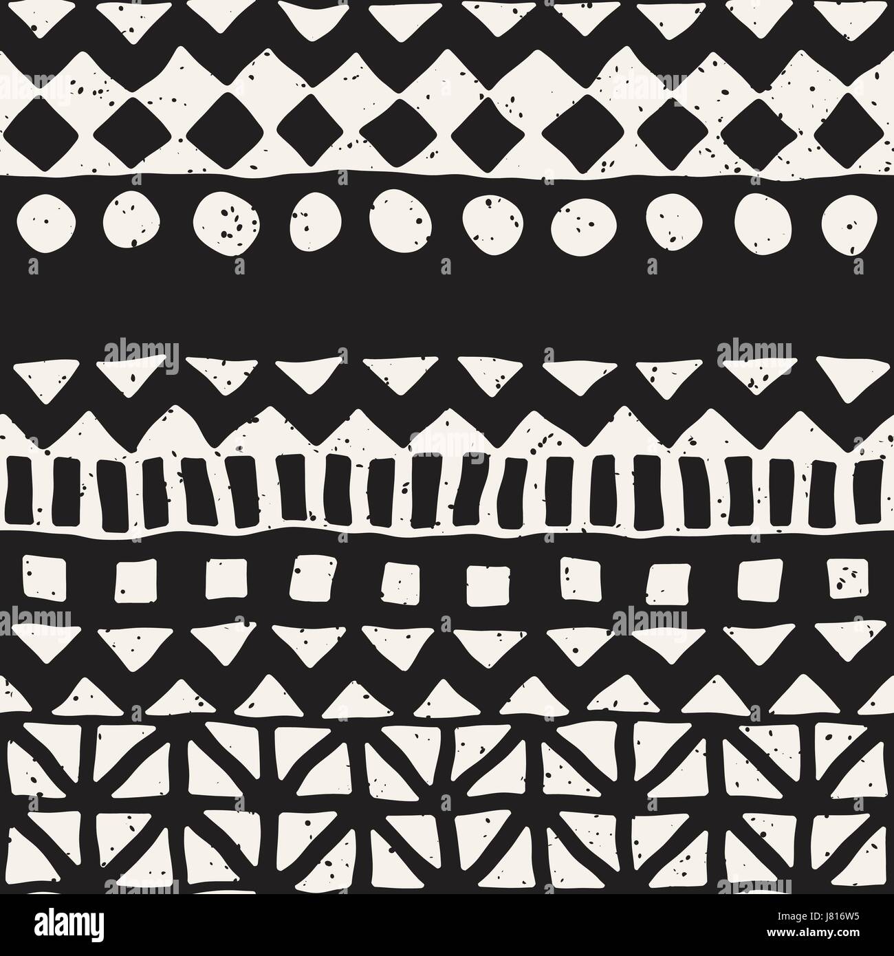 Peint à la main modèle homogène. Vector background design tribal. Motif ...