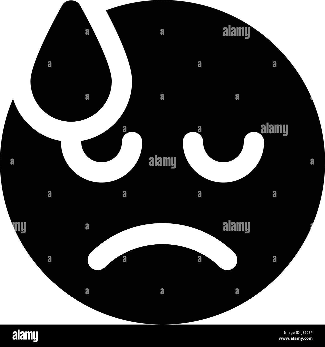 Déçu emoji Banque d'images noir et blanc - Alamy