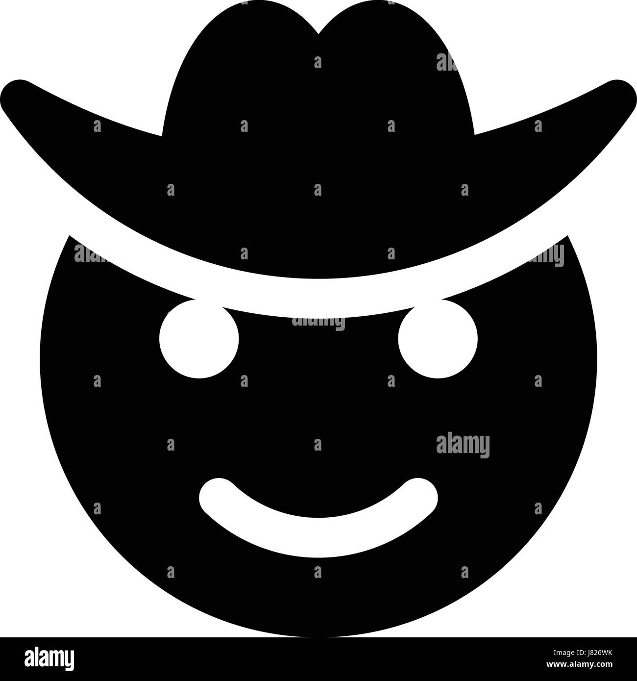 Cowboy smiley face vector illustration Banque d'images vectorielles - Alamy