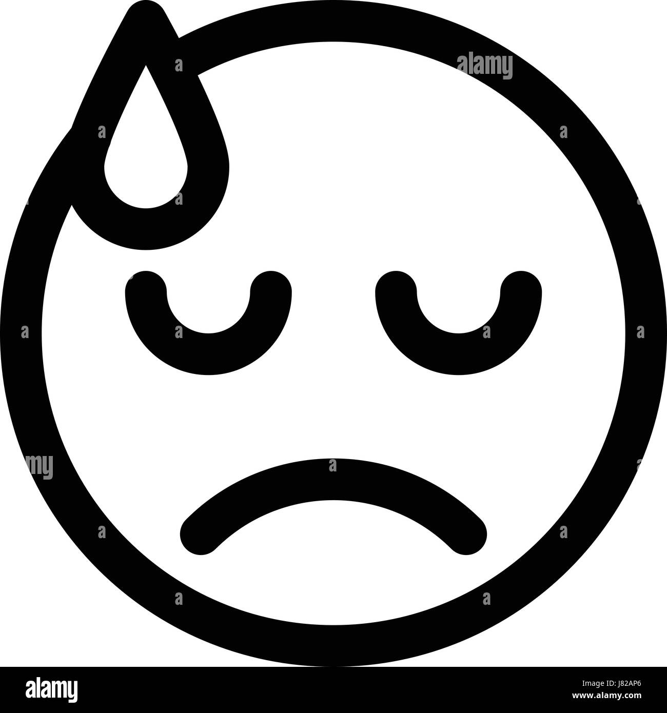 Emoji déçu Banque d'images noir et blanc - Alamy