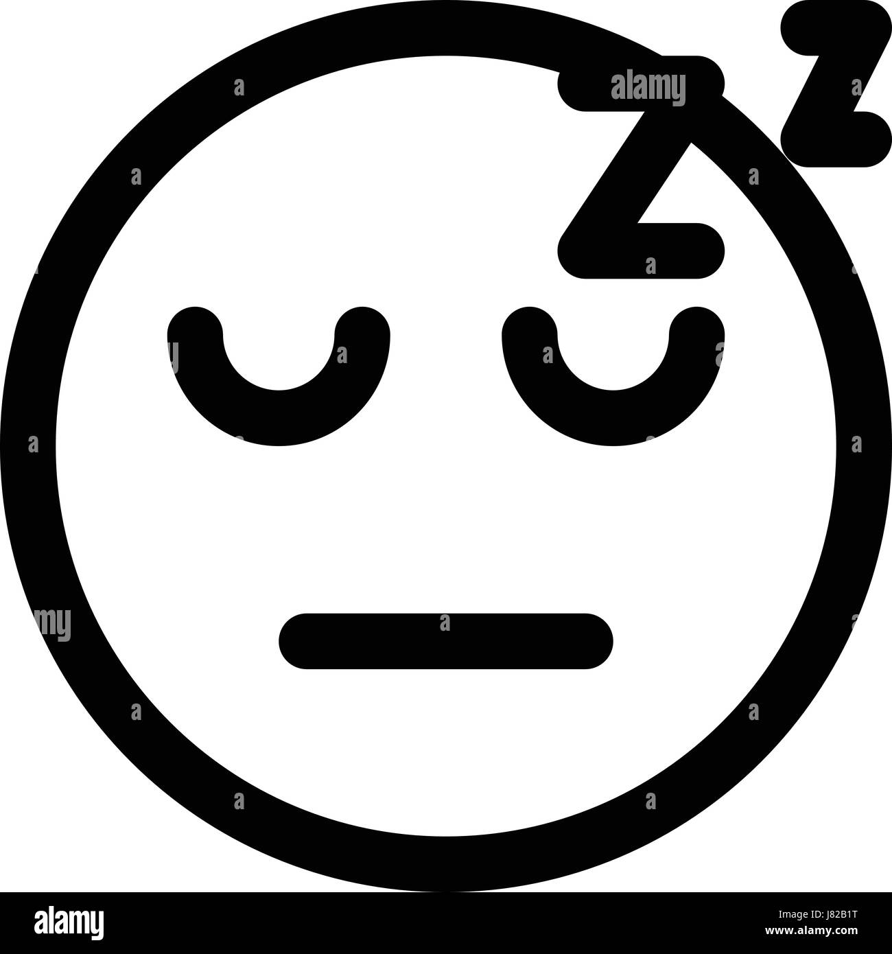 Sleeping face emoji Banque d'images noir et blanc - Alamy