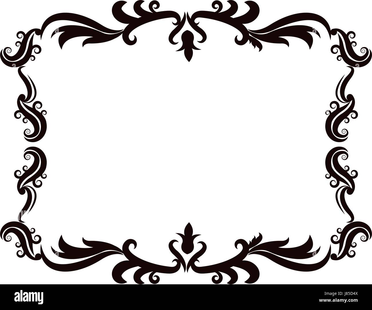 Cadre baroque vintage floral défilement frontière ornement motif rétro ...