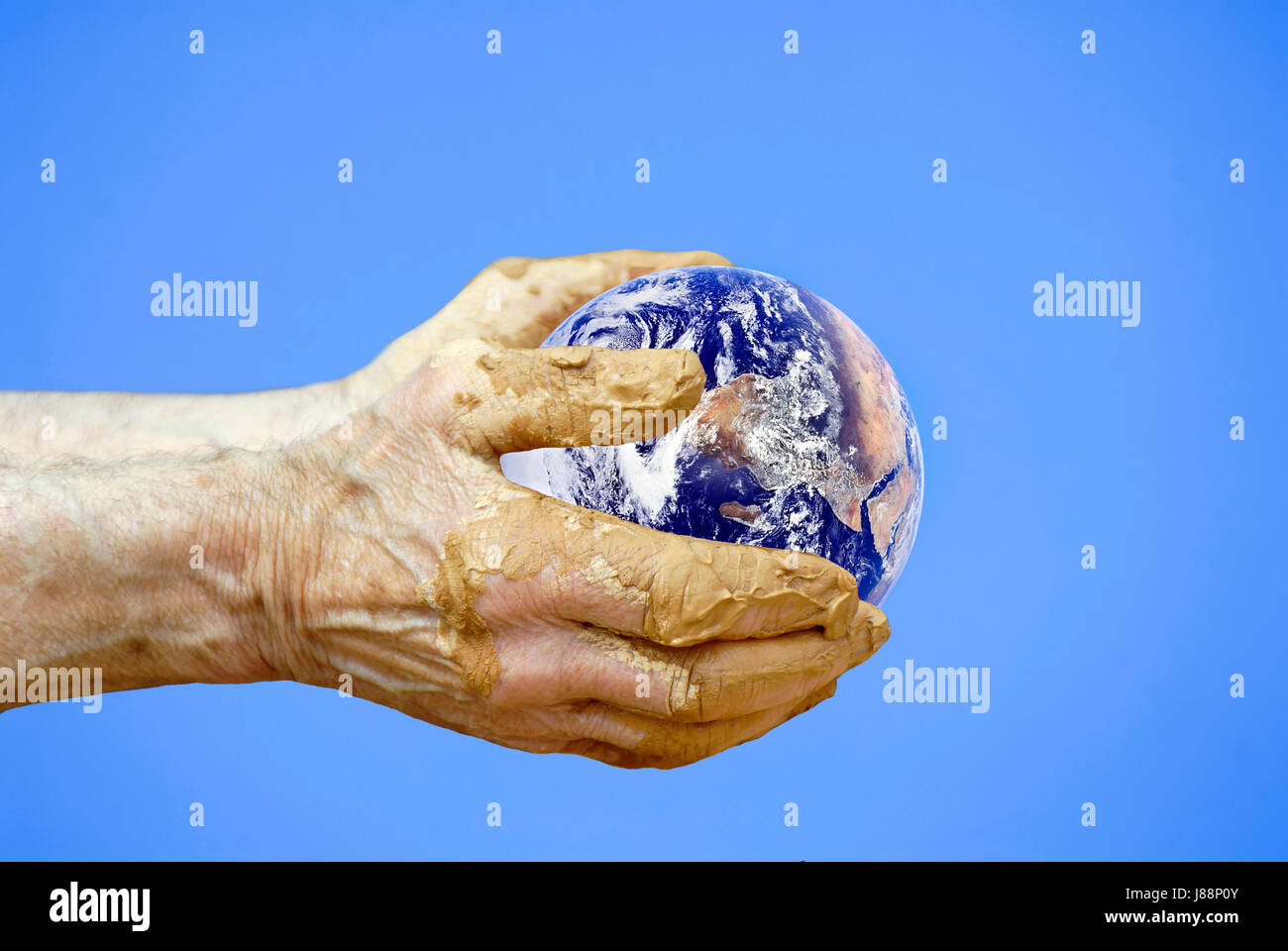 Sculpteur, potier, monde, planète, la terre, le monde, la main, Dieu ...
