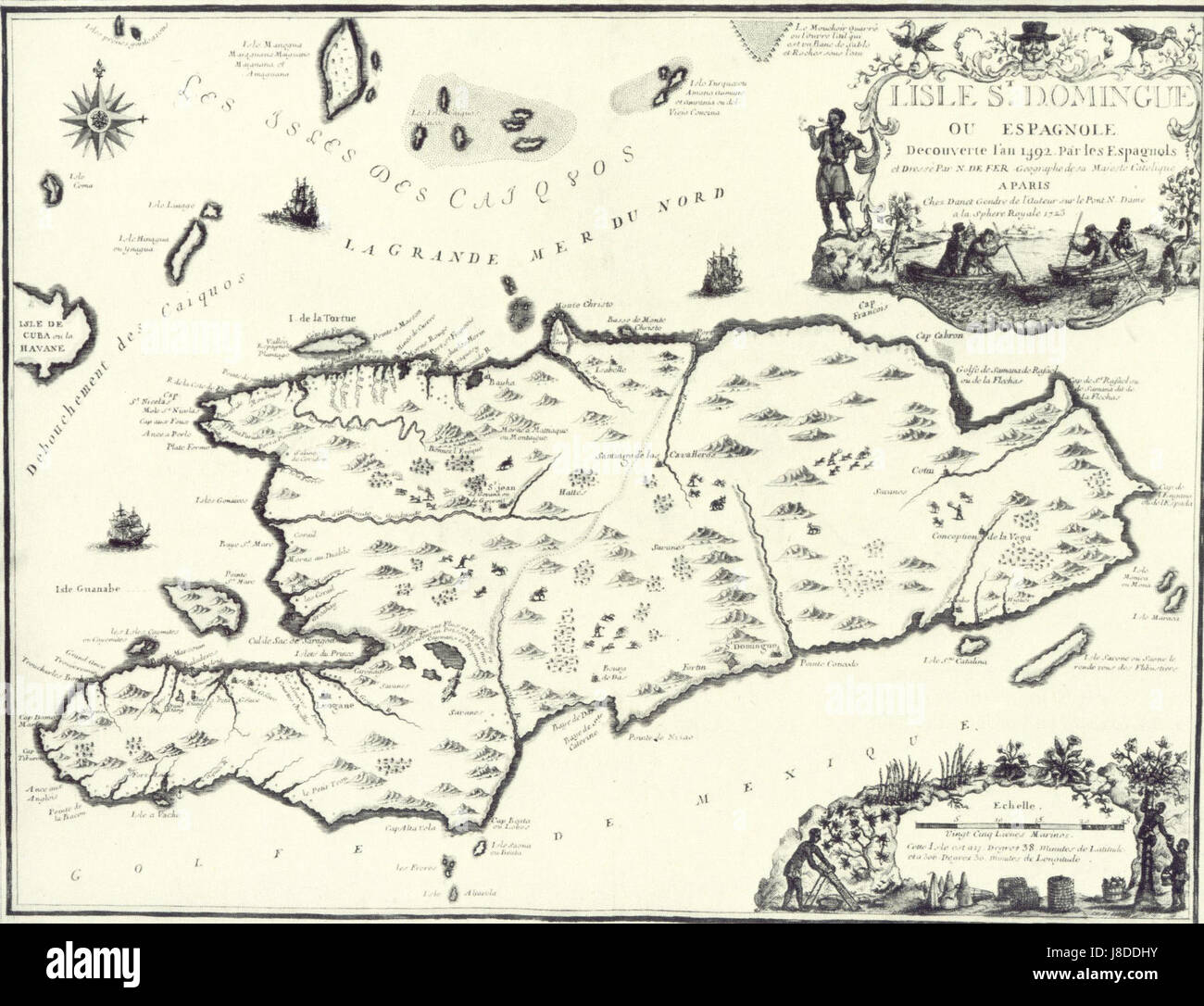 Mapa de la hispaniola Banque de photographies et d’images à haute ...