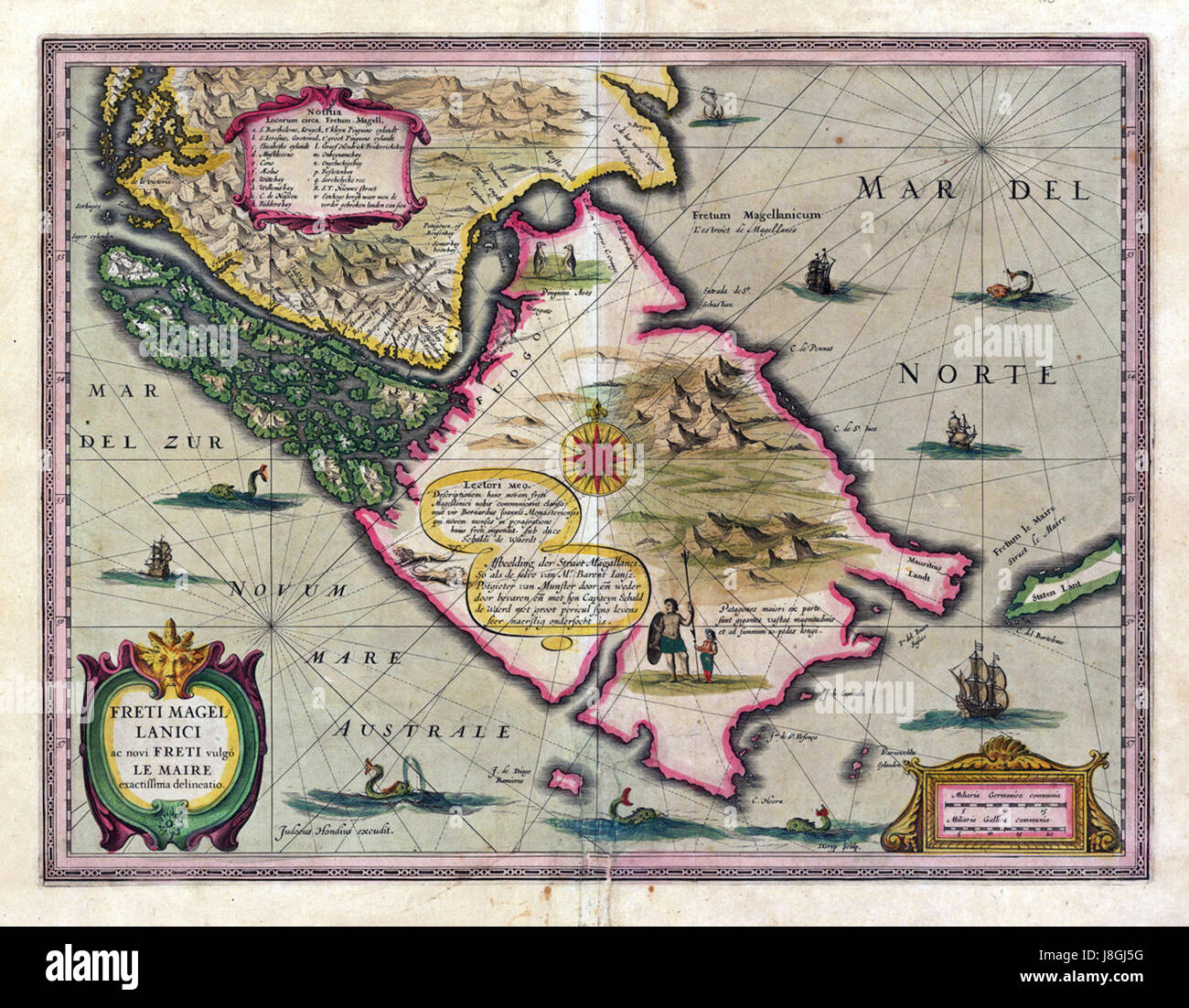 Mapa del estrecho de magallanes Banque de photographies et d’images à ...