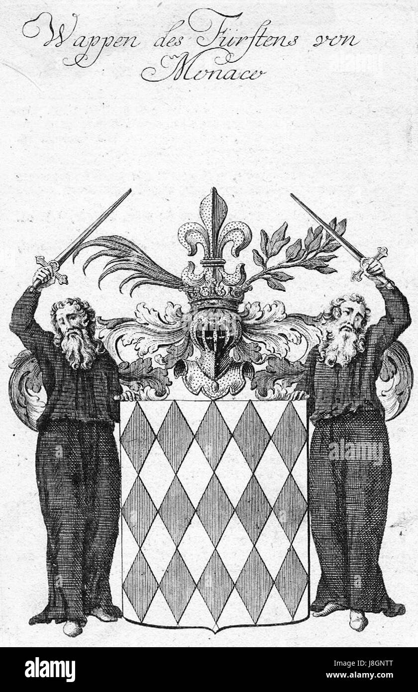 Blason de monaco Banque d'images noir et blanc - Alamy