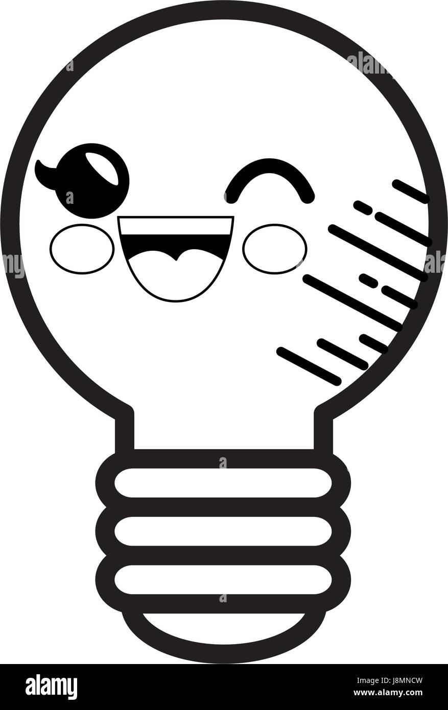 Dessin animé smiley ampoule Image Vectorielle Stock - Alamy