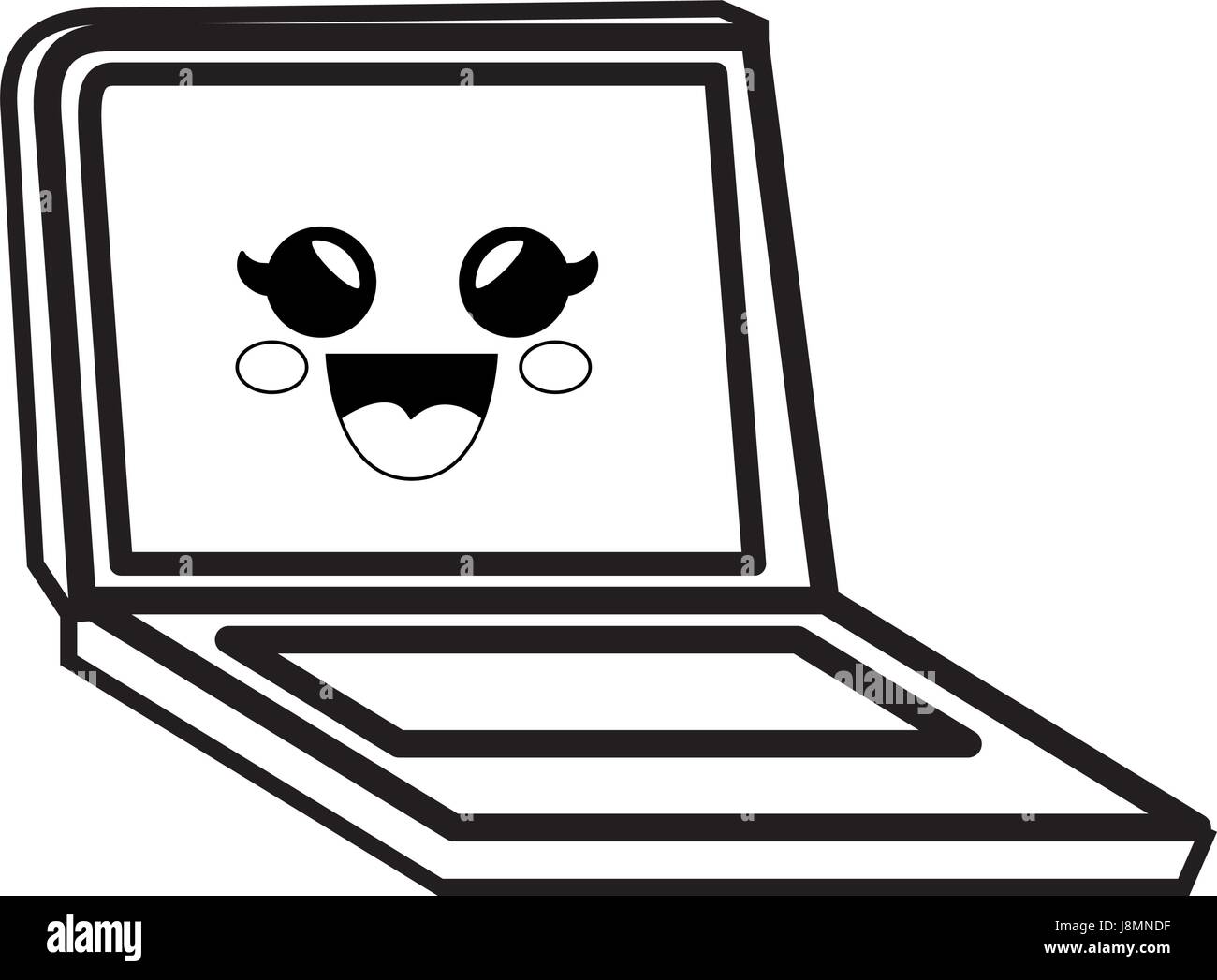 Pc laptop cartoon smiley Banque de photographies et d’images à haute ...
