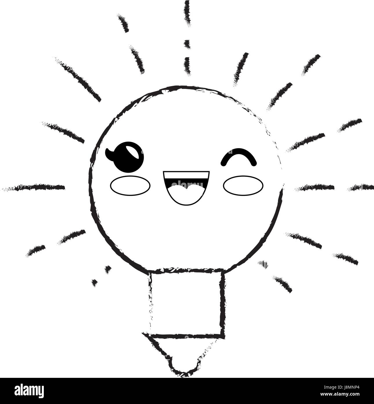 Dessin animé smiley ampoule Image Vectorielle Stock - Alamy