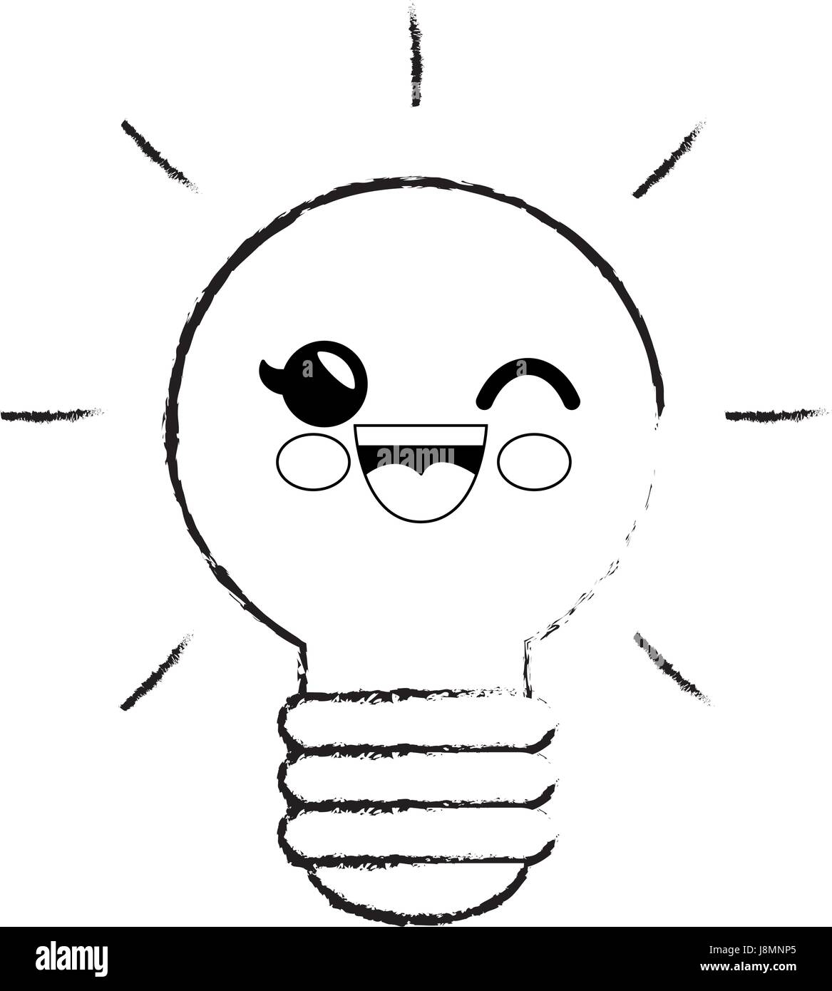 Dessin animé smiley ampoule Image Vectorielle Stock - Alamy