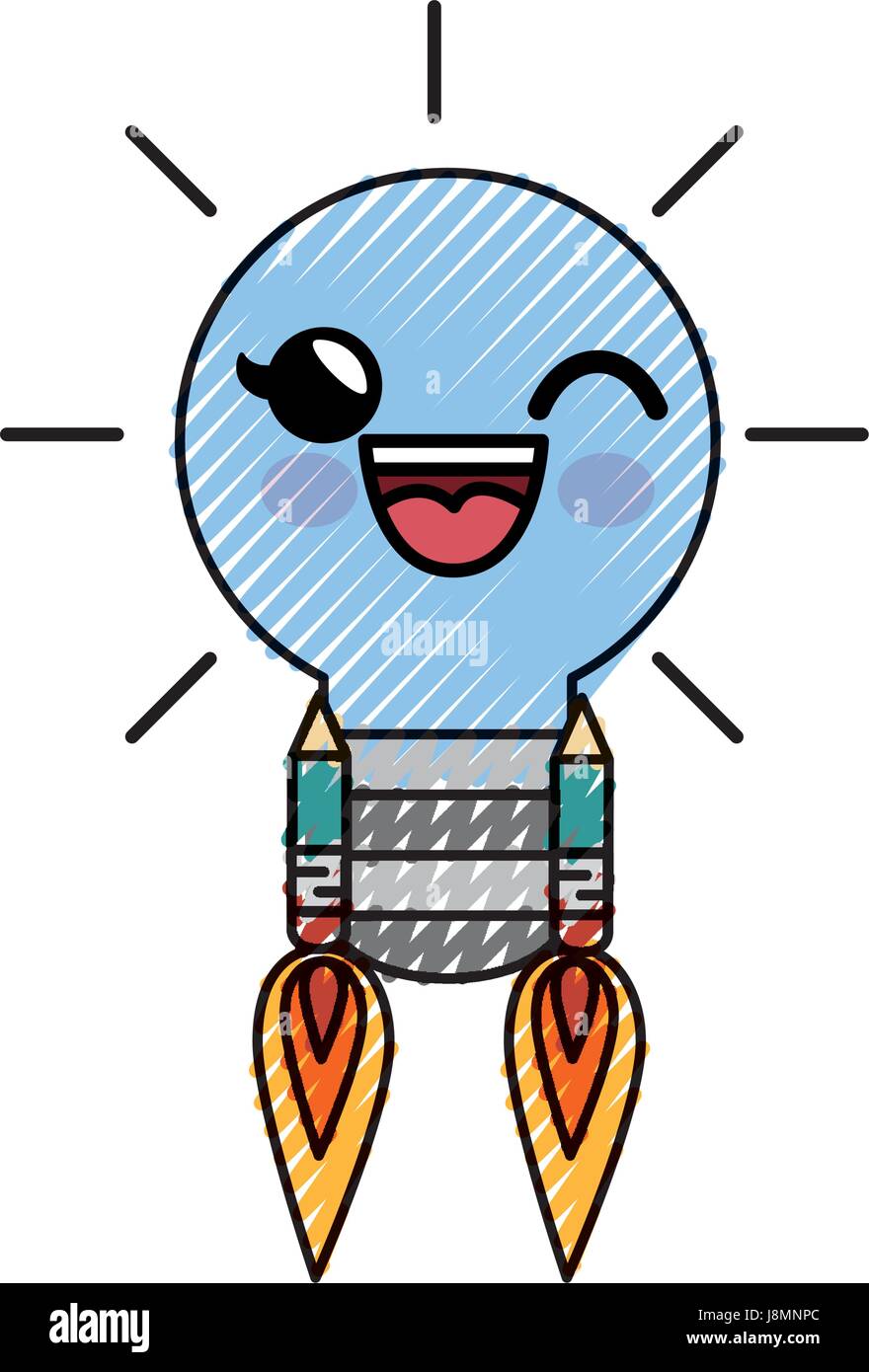 Dessin animé smiley ampoule Image Vectorielle Stock - Alamy