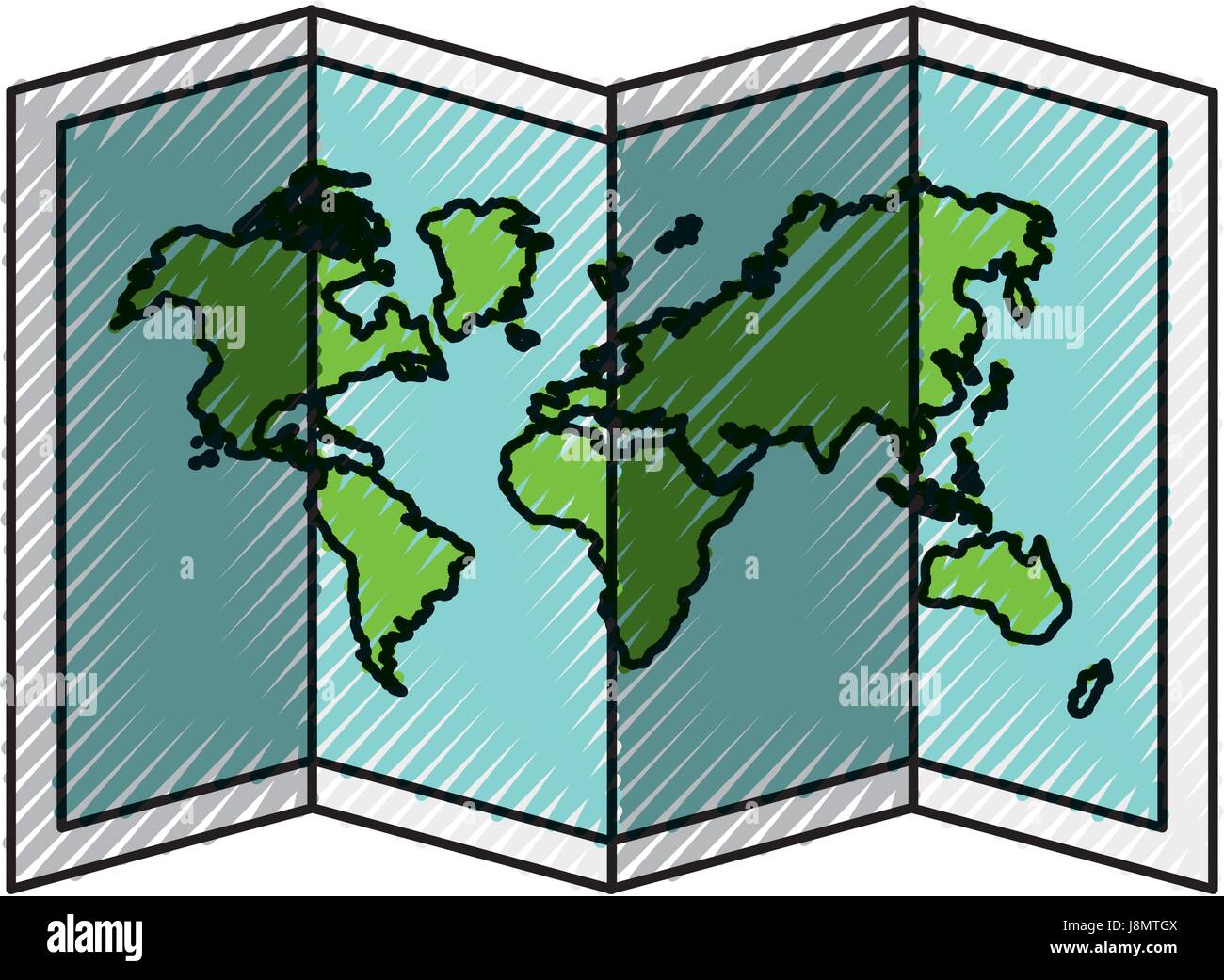 Scribble carte monde cartoon Image Vectorielle Stock - Alamy