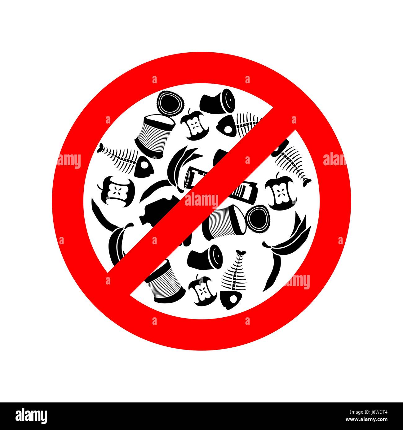 Arrêter de jeter des déchets. Interdire les ordures. Il est interdit de ...