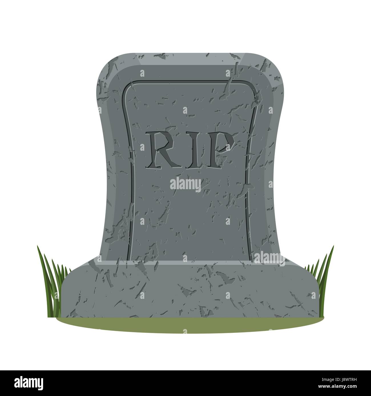 Ancien RIP. Tombe isolée. Vieille pierre tombale avec fissures. tombe ...