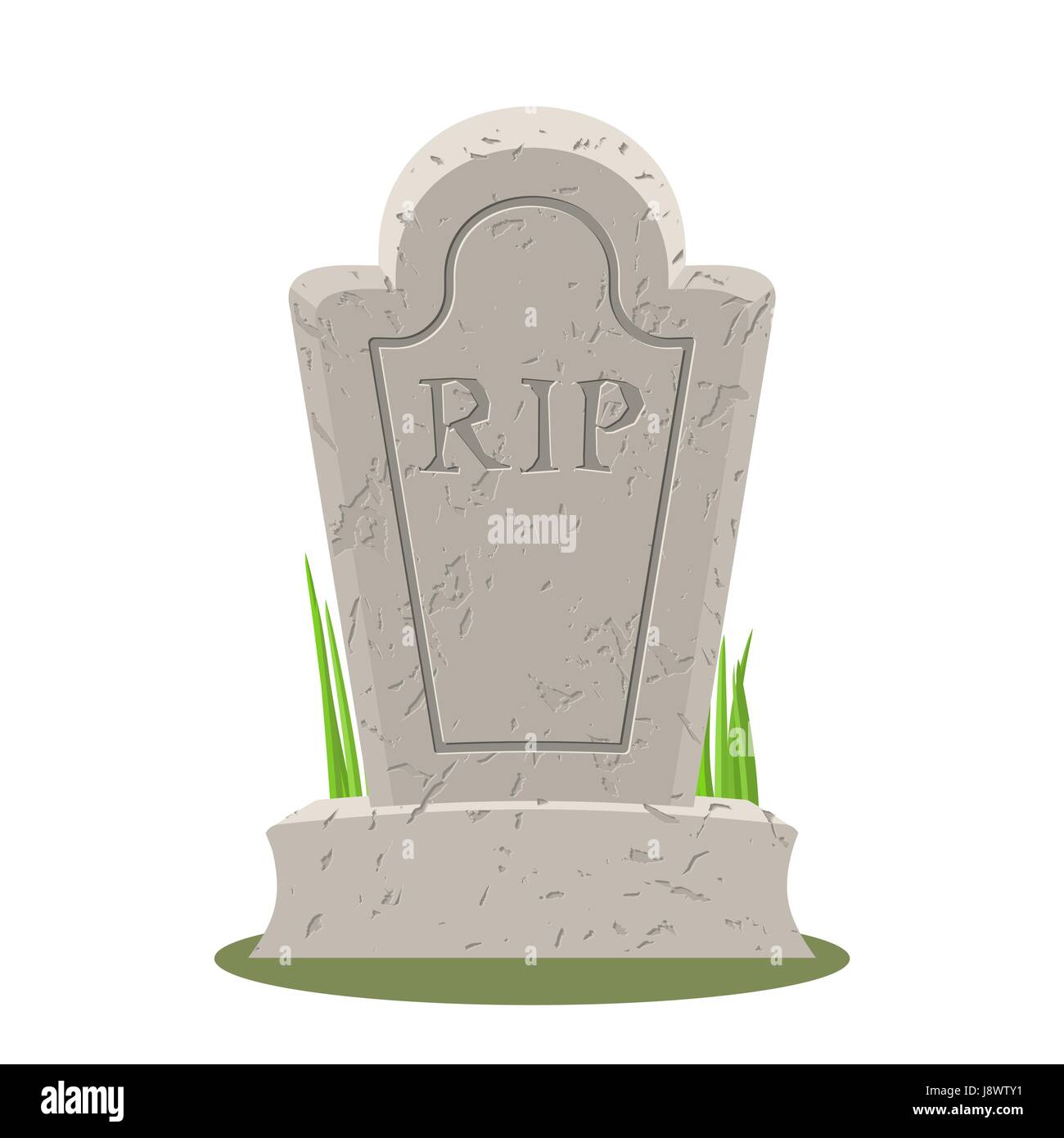 Tombe isolée. Vieille pierre tombale avec fissures. tombe sur fond ...