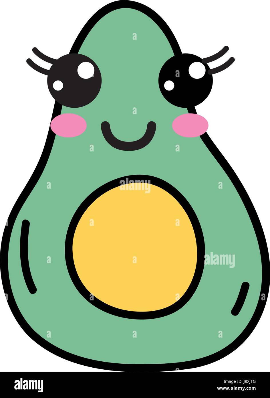 Kawaii cute happy avocado fruit Banque de photographies et d’images à ...