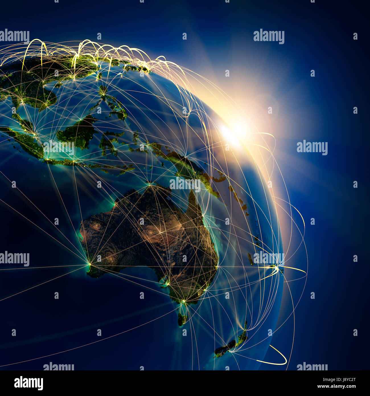 Transports, route, compagnie aérienne, monde, planète, terre, monde ...