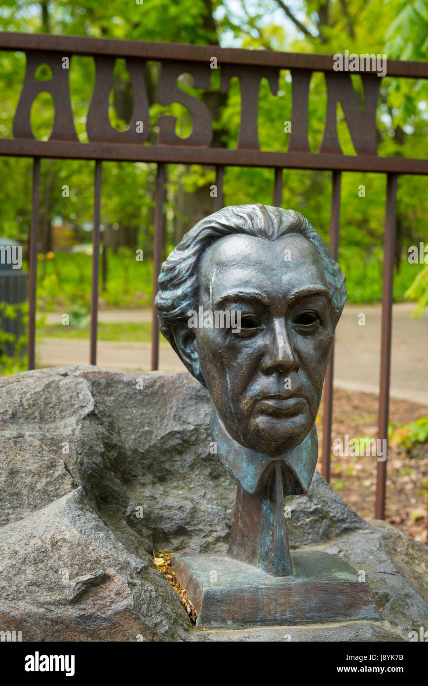 Chicago Illinois Oak Park Austin tête buste Jardins statue en bronze ...