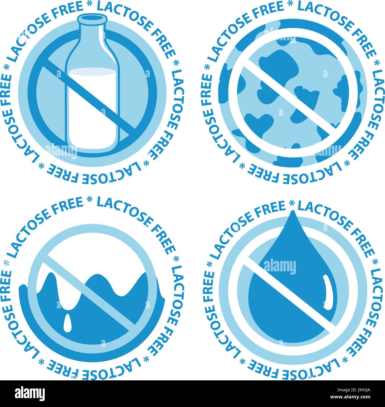 Sans Lactose signes label vector set Image Vectorielle Stock - Alamy