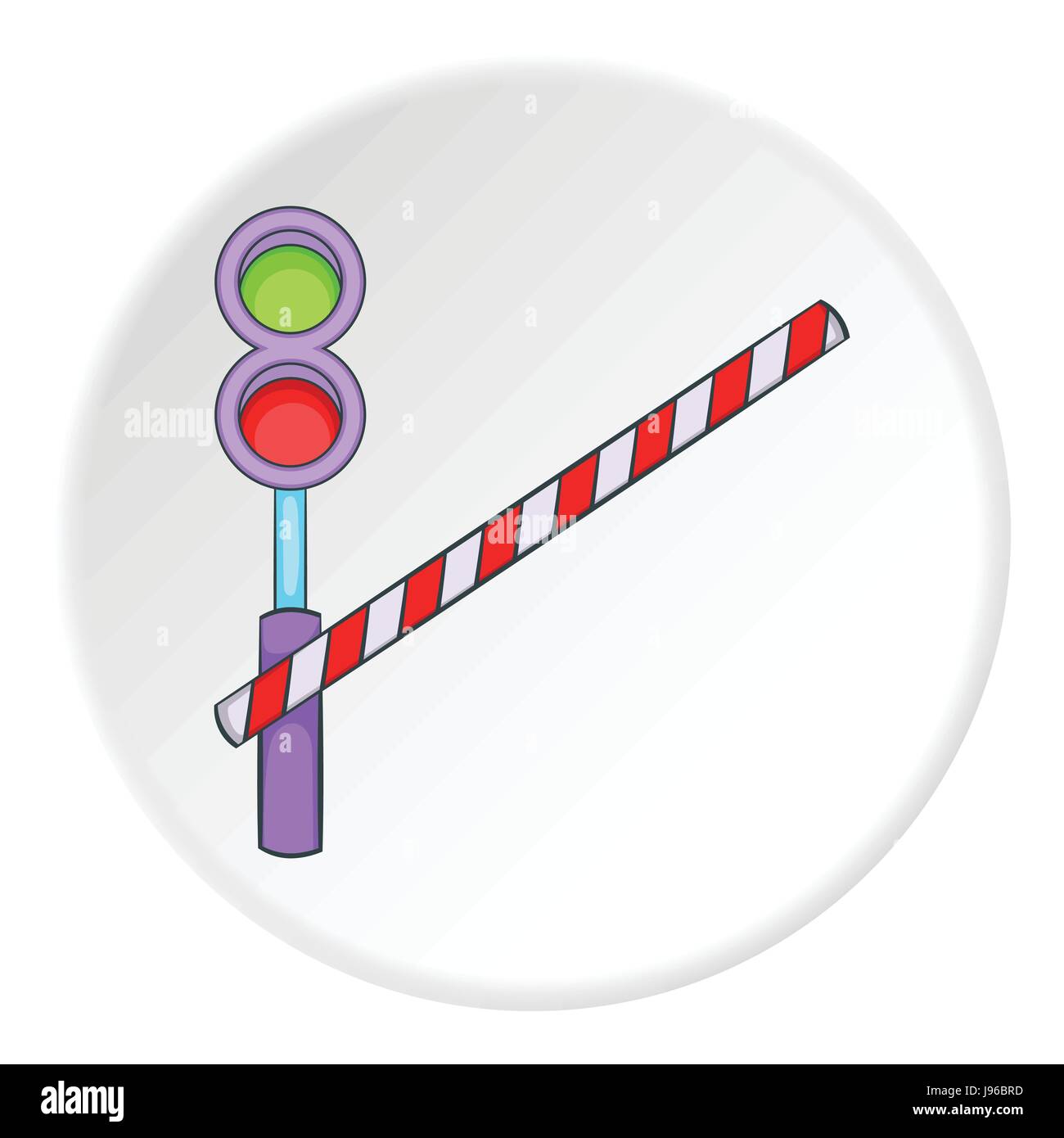 Railroad crossing sign cartoon icon Banque de photographies et d’images ...