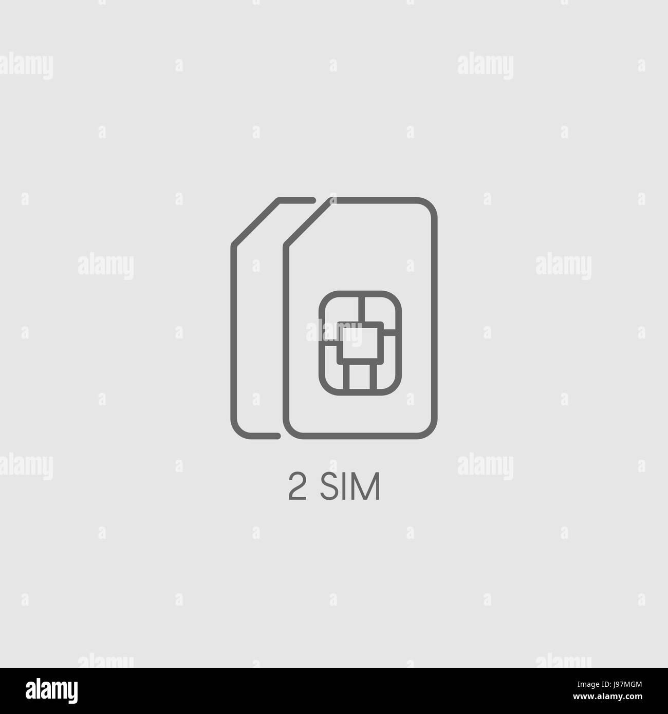 L'icône double SIM signe. Symbole de la carte SIM Double vector ...
