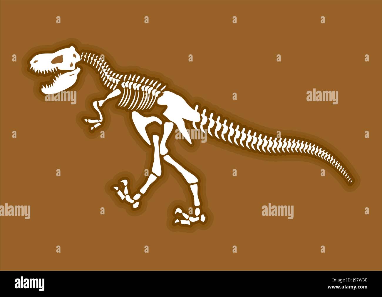 Squelette de dinosaure. Les os des animaux anciens dans la masse ...