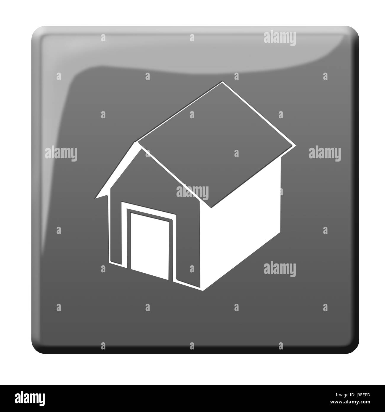 Maison, édifice, symbolique, un bouton d'accueil, pictogramme, symbole ...