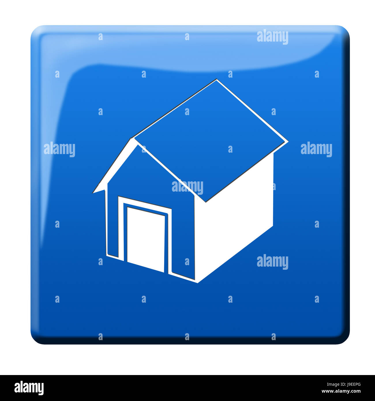 Maison, édifice, symbolique, un bouton d'accueil, pictogramme, symbole ...