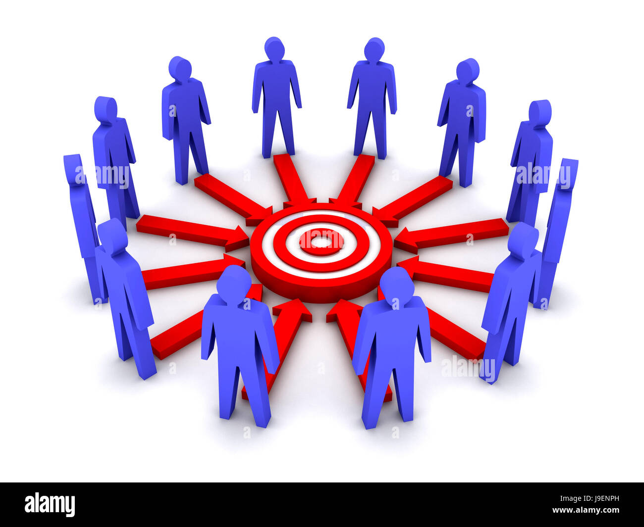 Groupe de travail 3D les gens vers un objectif commun. Concept ...
