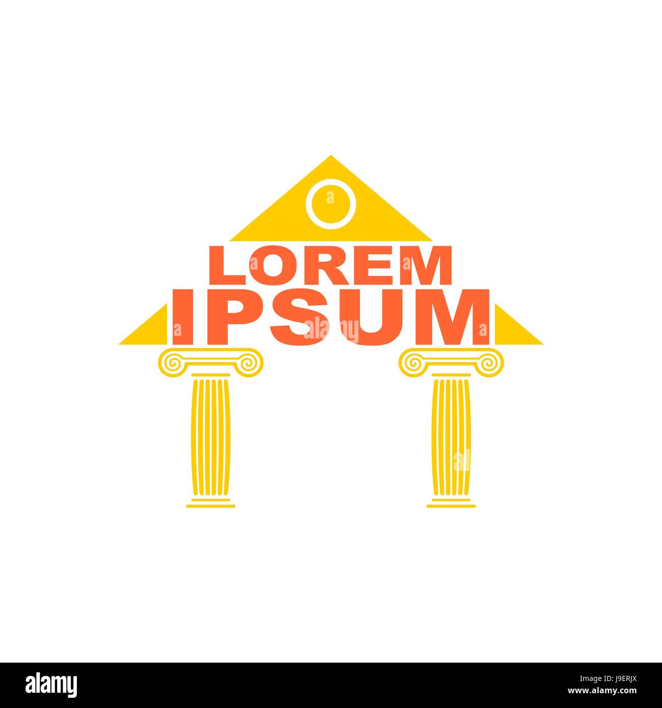 Logo de l'architecture. Colonnes du temple grec. Logo Vector. L'ancien ...