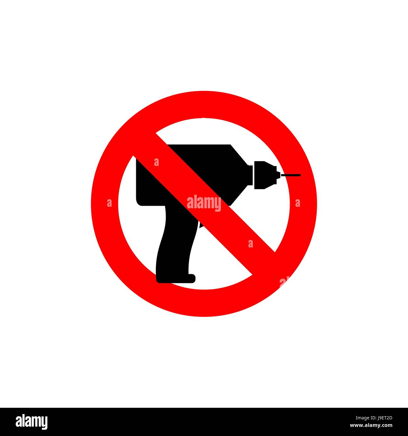 Arrêter de percer. Il est interdit de forer. Caractère d'interdiction ...