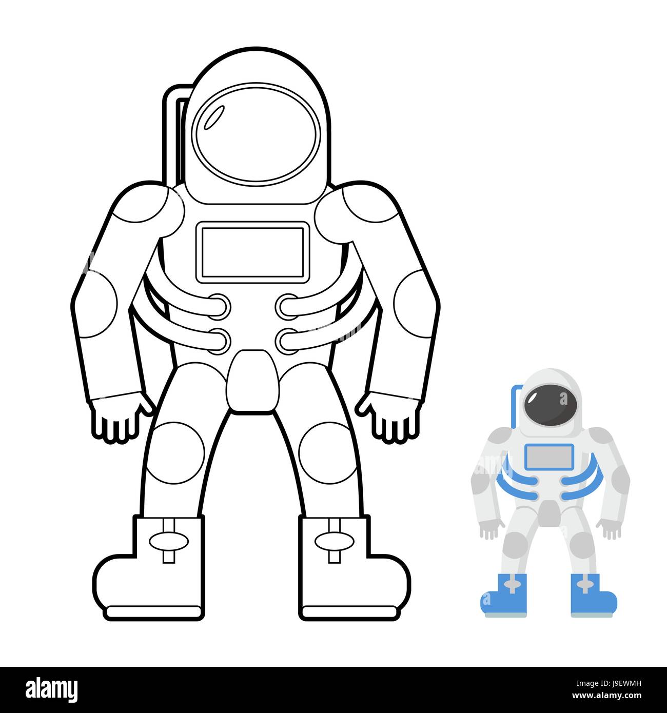 Livre de coloriage des astronautes. Vector illustration d'un homme de l ... Livre de coloriage des astronautes. Vector illustration d'un homme de l ...